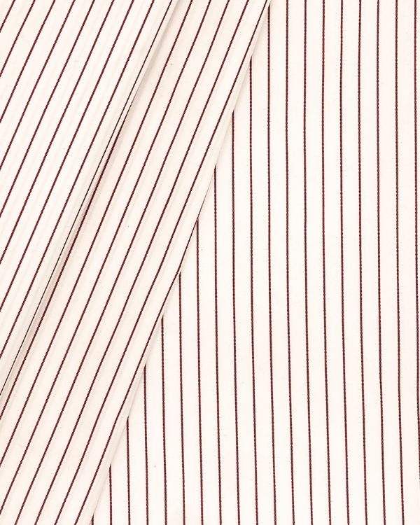 White Red Stripe Cotton Shirting Fabric by the Yard– 60"Wide