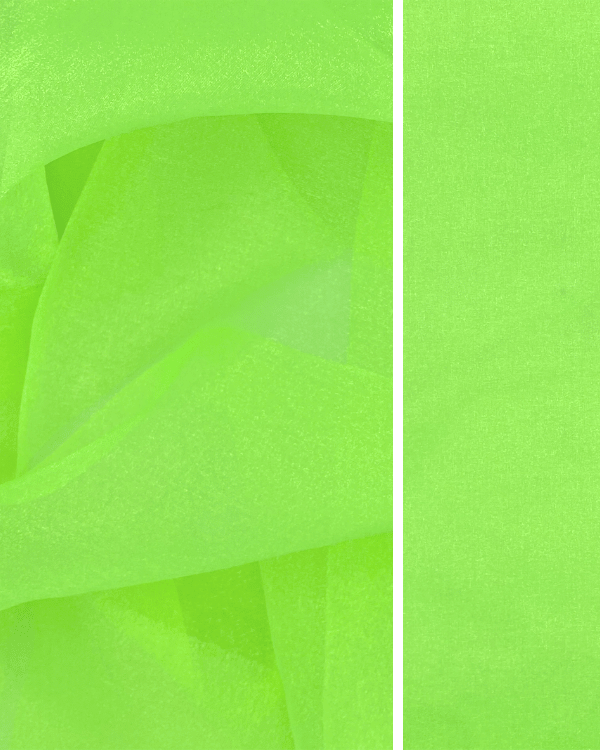 Fluorescent Green Sparkle Organza Fabric | Textured Nylon 45W